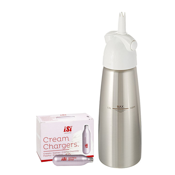 iSi Easy Whip Cream Whipper Stainless Steel 0.5L with 10 Chargers